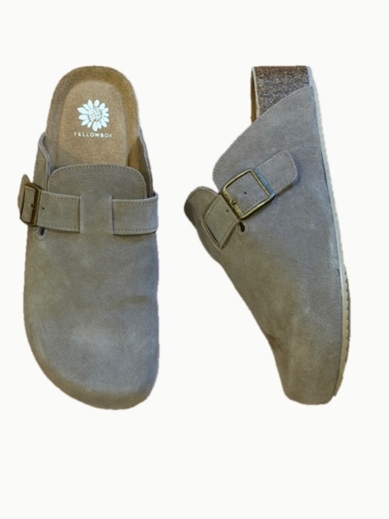 Yellow Box | Shoes | New Yellow Box Taupe Beige Gen Suede Wedge Clog ...
